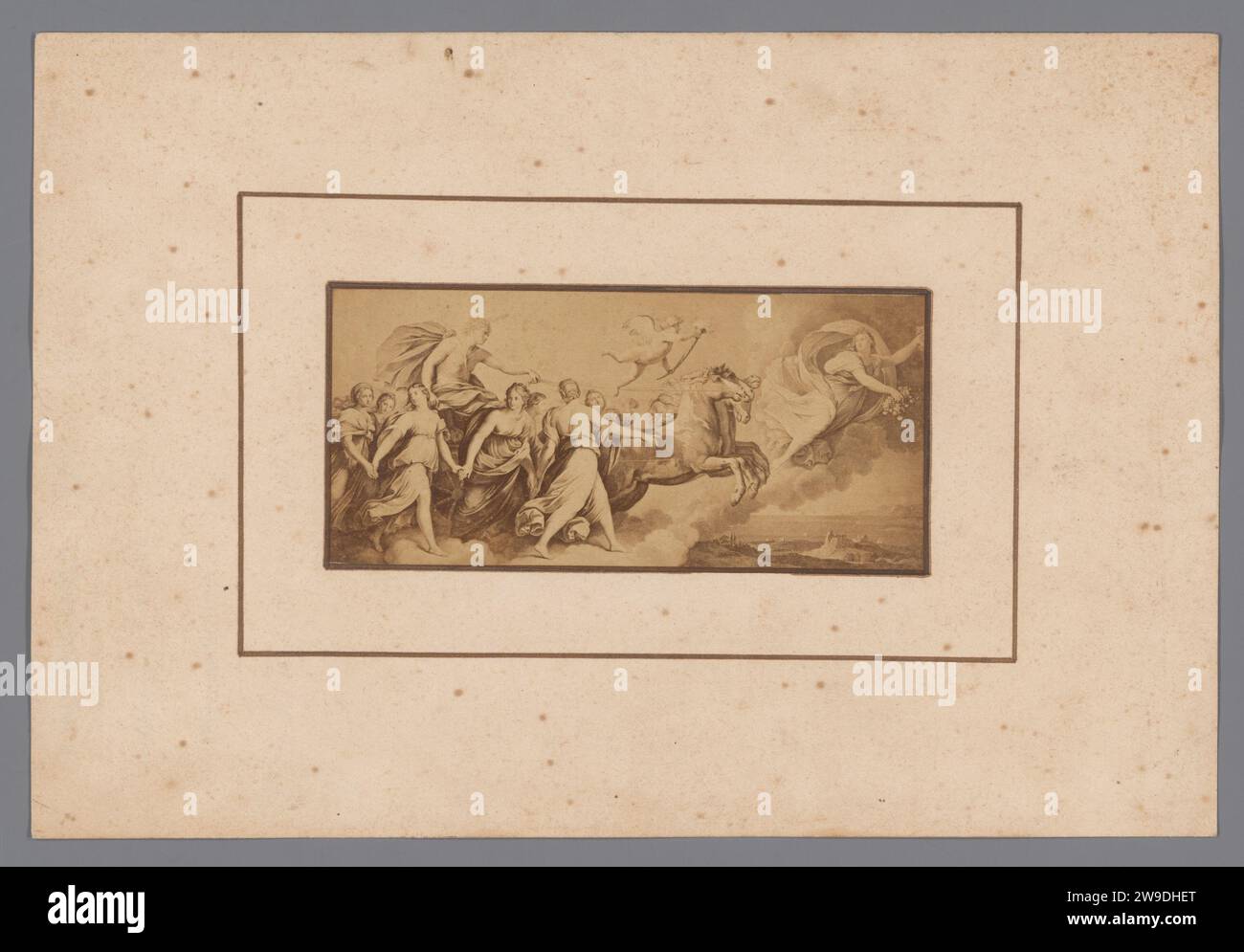 Photo production of a painting by Zonnegod Helios in his chariot, 1861 ...