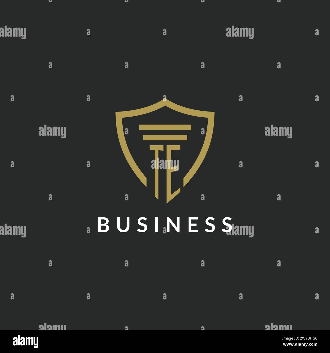 TE initial monogram logo with pillar and shield style design ideas ...