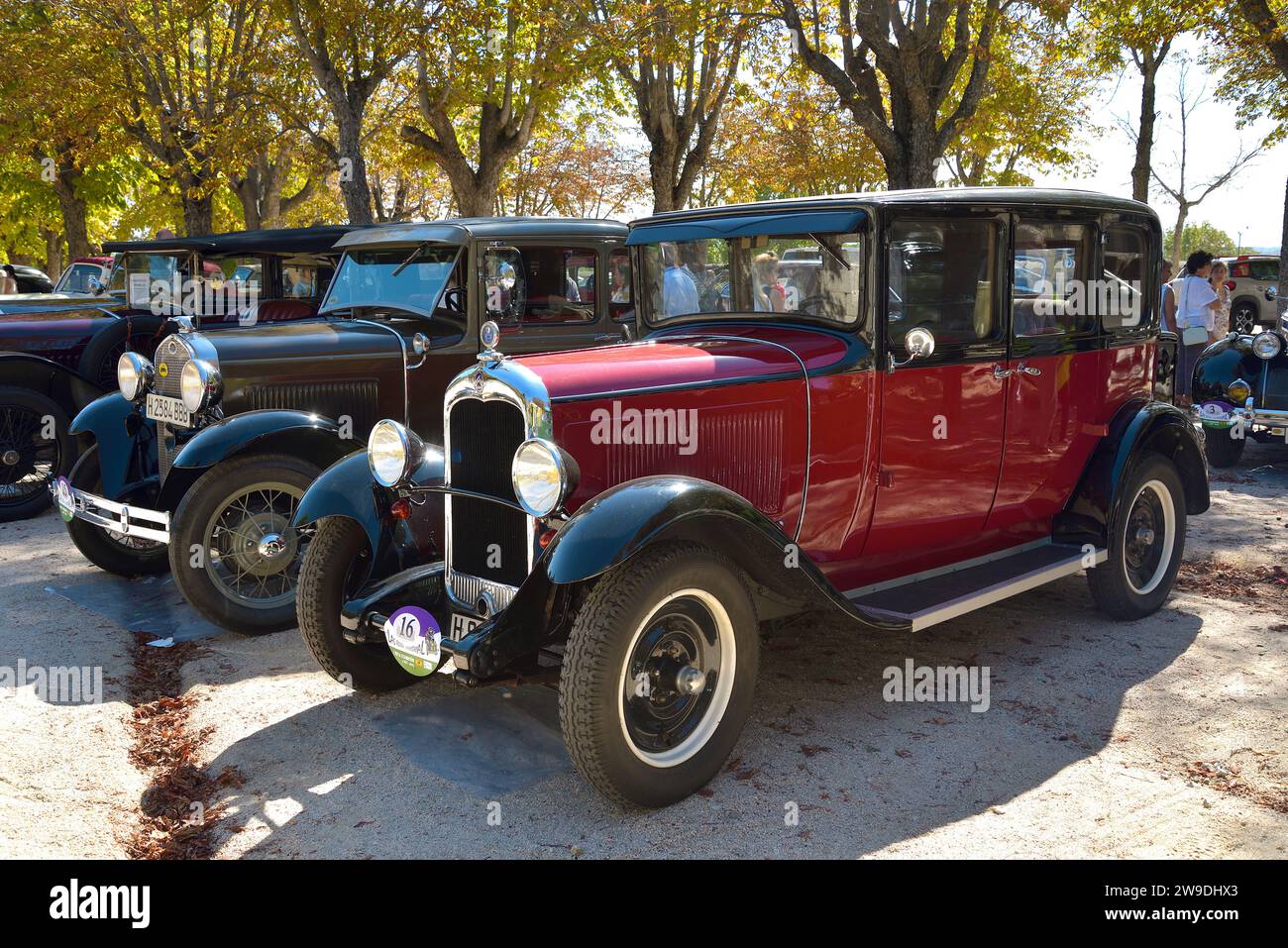 A Citroën and a Ford classic cars in a car festival in San Lorenzo de ...