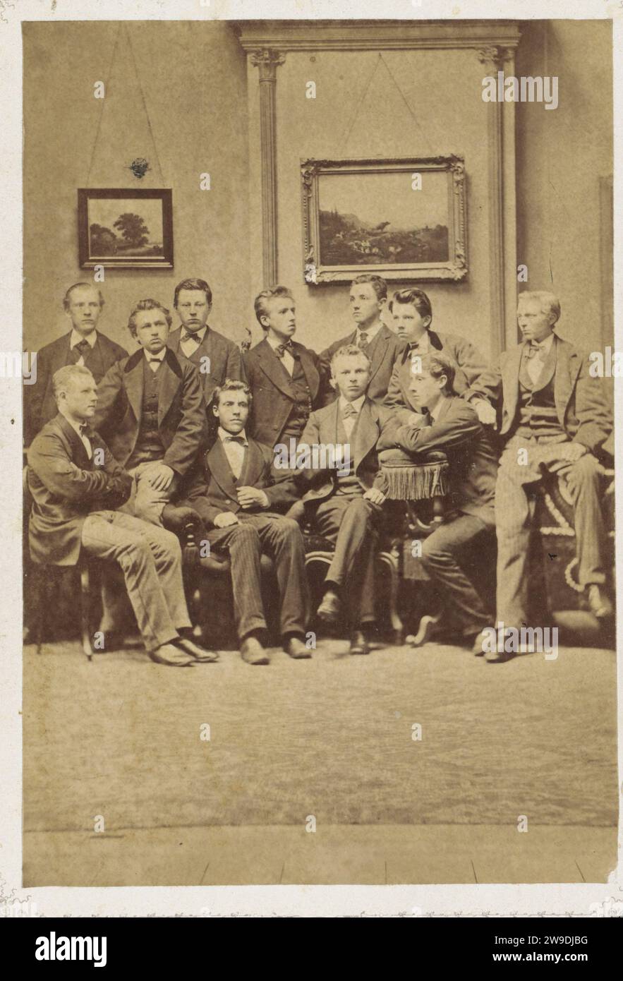 Group portrait of eleven young men, c. 1875 - c. 1885 photograph Group ...