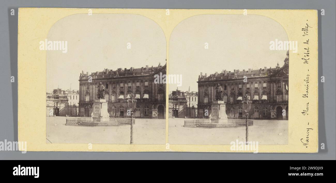 View of the statue of Stanislaus Leszczyński on the Place Stanislas, in the distance the town ...
