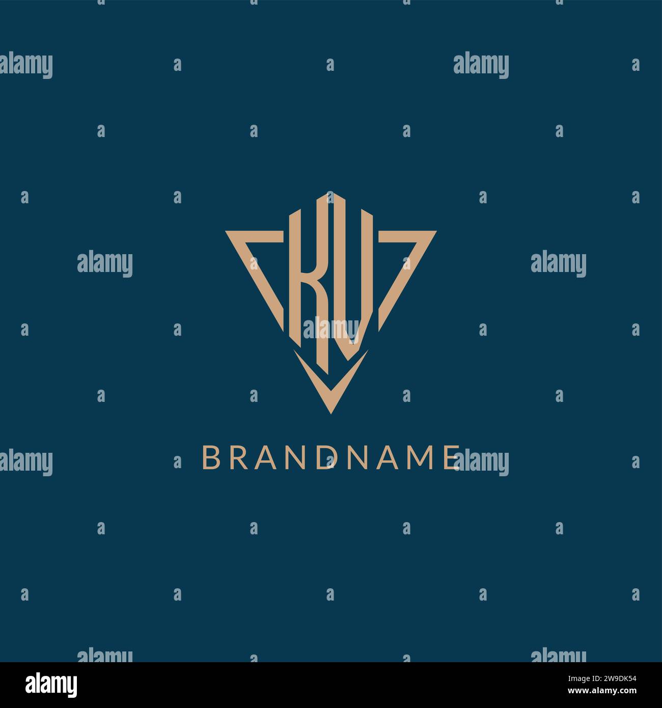KV logo initials triangle shape style, creative logo design vector ...