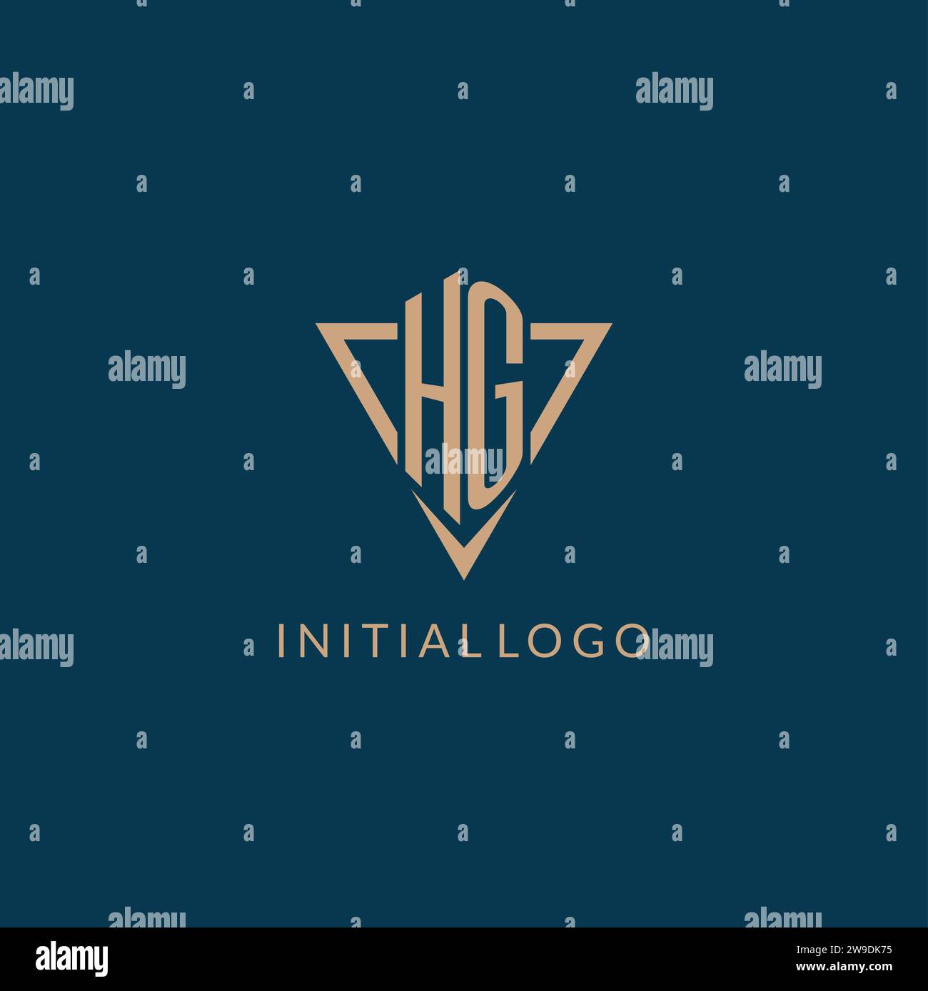 HG logo initials triangle shape style, creative logo design vector ...