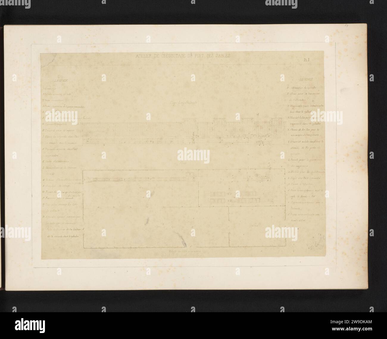 Photo production of a front view and a map of a Creosoteer-Workplace, B ...