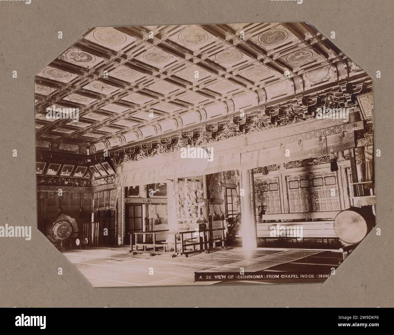 Interior of a prayer room in one of the Shinto temples in Nikko, Japan ...