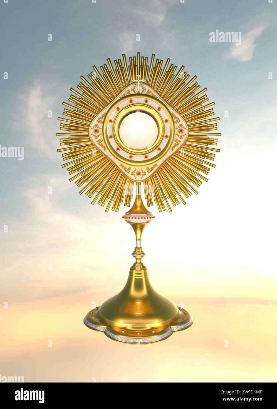 A monstrance containing the consecrated host, which is Our Lord Jesus ...