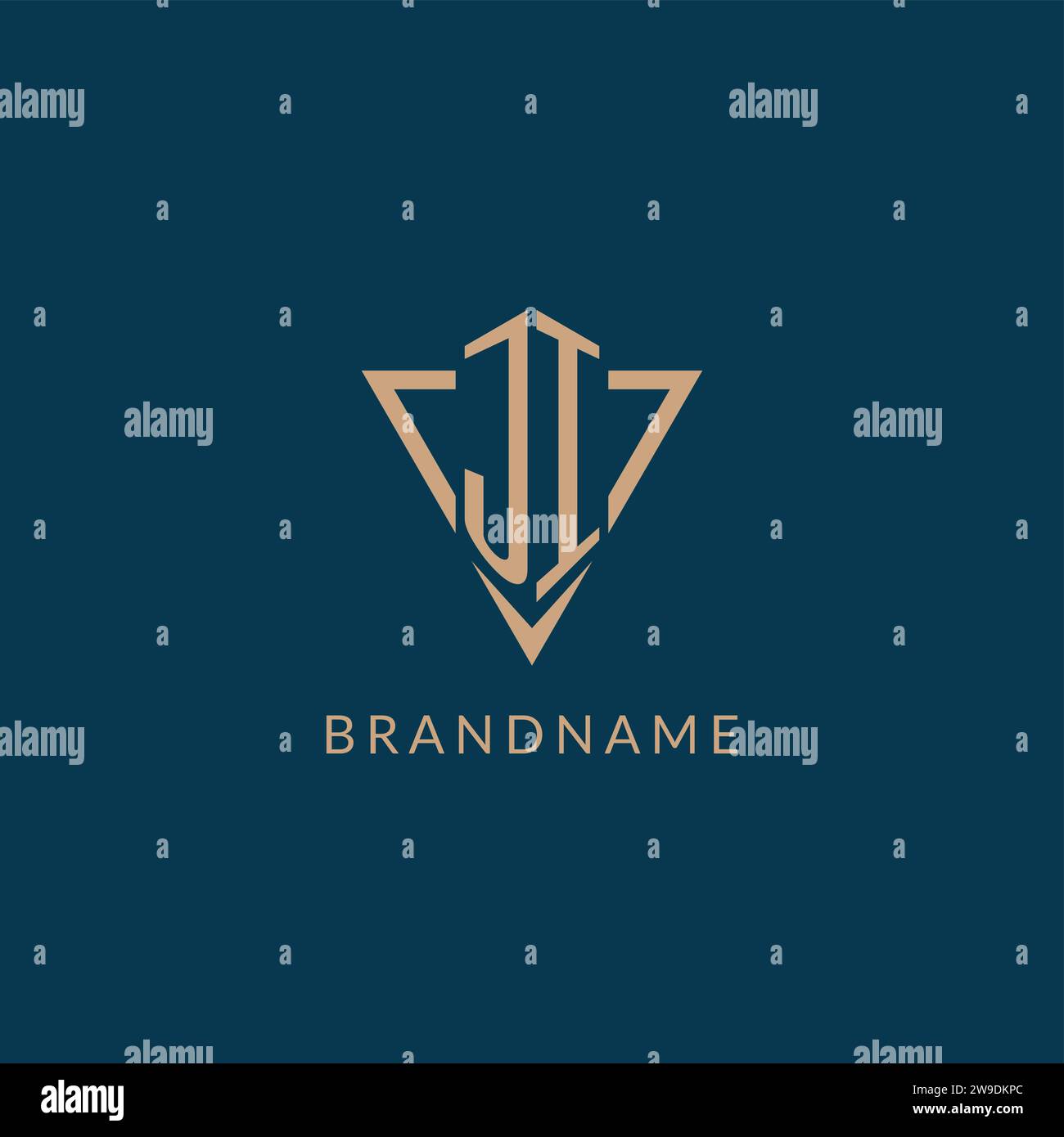 JI logo initials triangle shape style, creative logo design vector ...