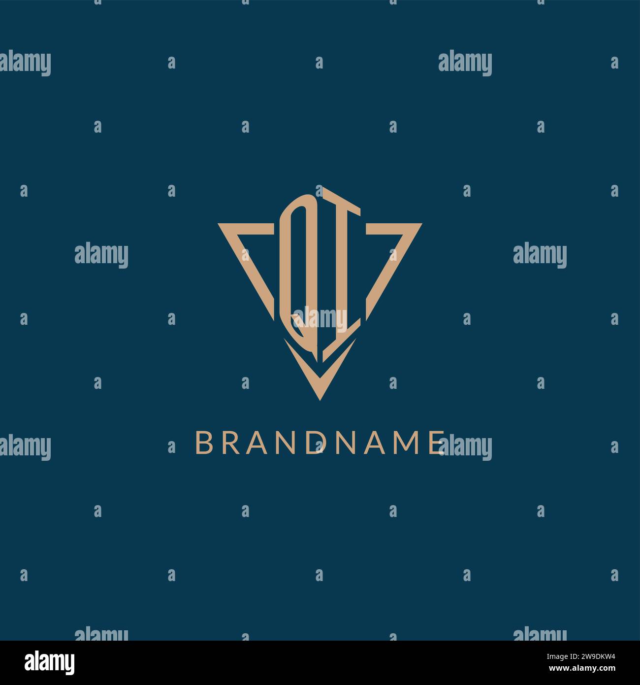 QI logo initials triangle shape style, creative logo design vector ...
