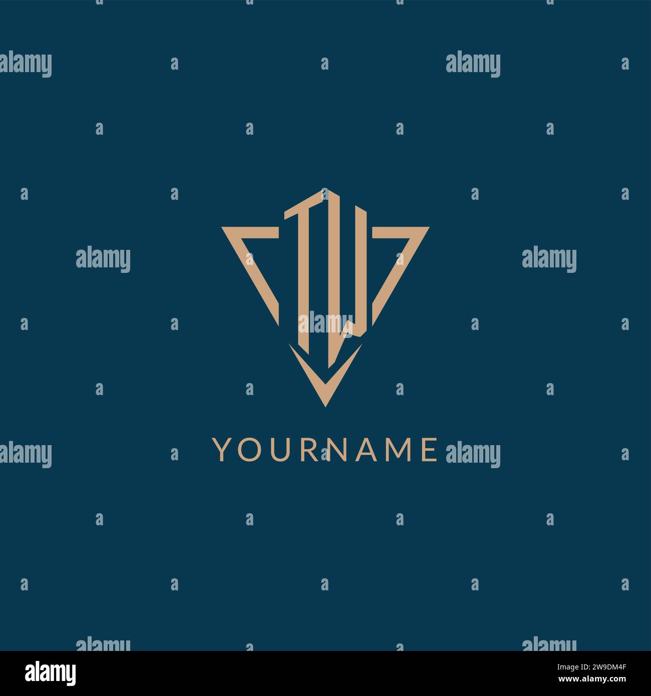 TW logo initials triangle shape style, creative logo design vector ...