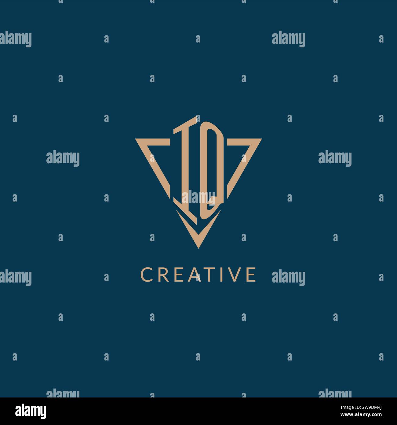 IQ logo initials triangle shape style, creative logo design vector ...