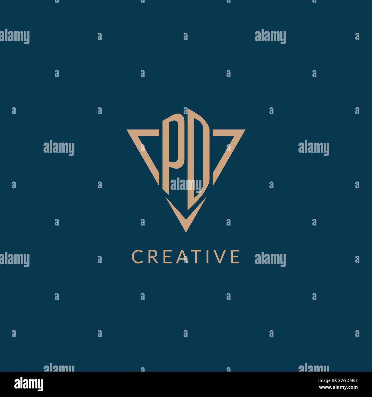 PD logo initials triangle shape style, creative logo design vector ...