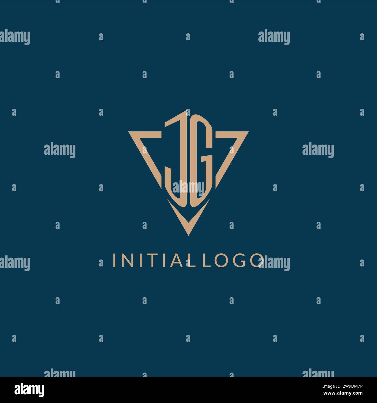 JG logo initials triangle shape style, creative logo design vector ...