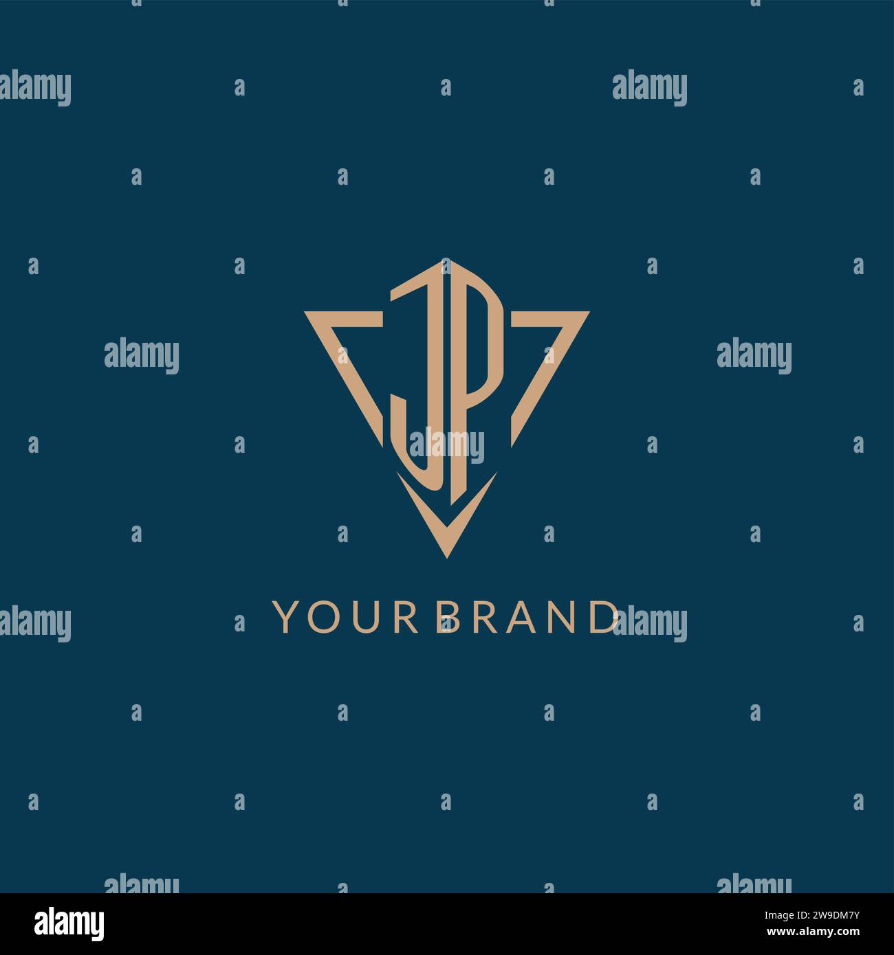 JP logo initials triangle shape style, creative logo design vector ...