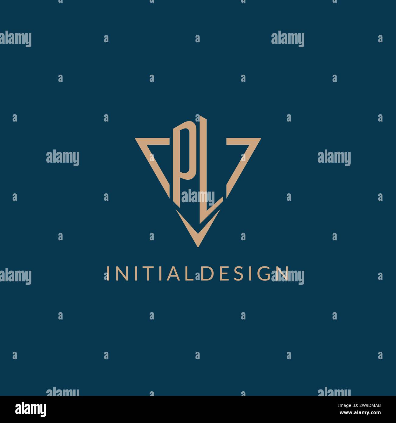 PL logo initials triangle shape style, creative logo design vector ...