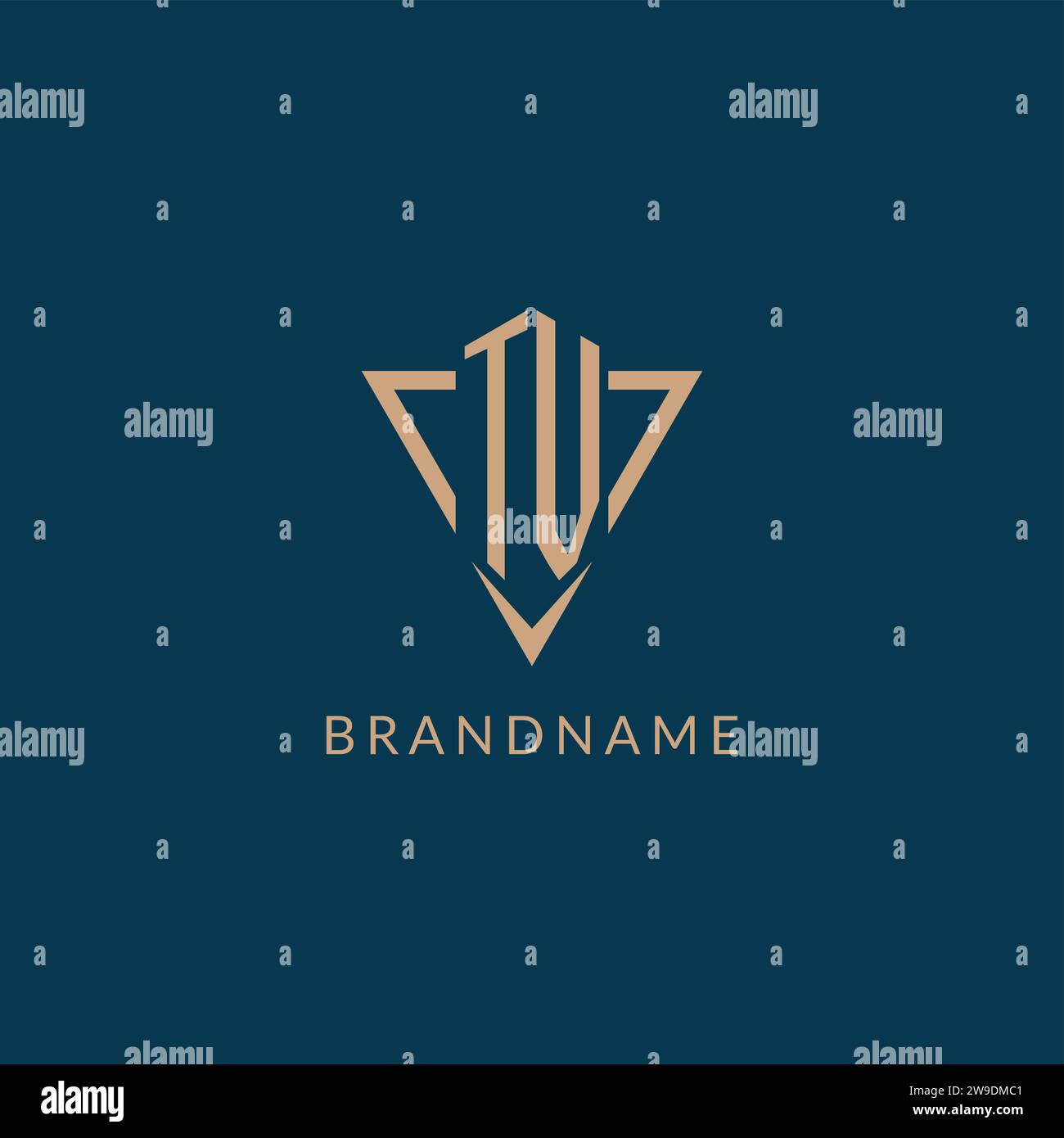 TV logo initials triangle shape style, creative logo design vector ...