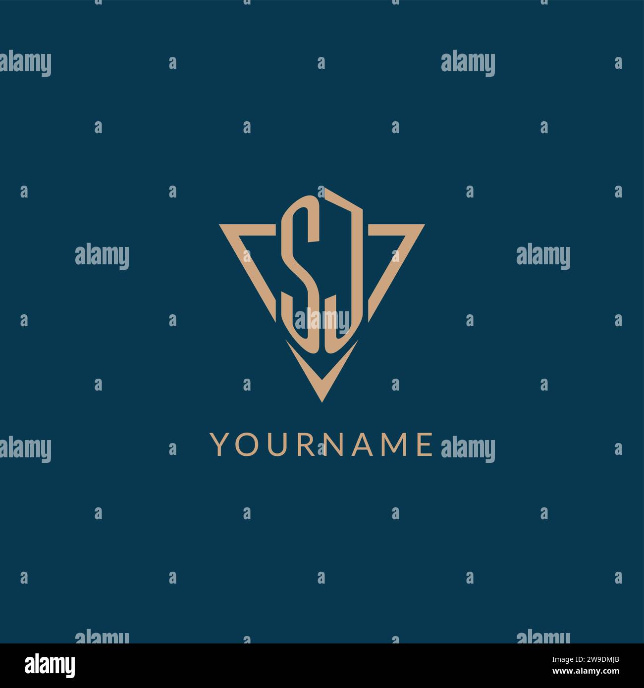 SJ logo initials triangle shape style, creative logo design vector ...