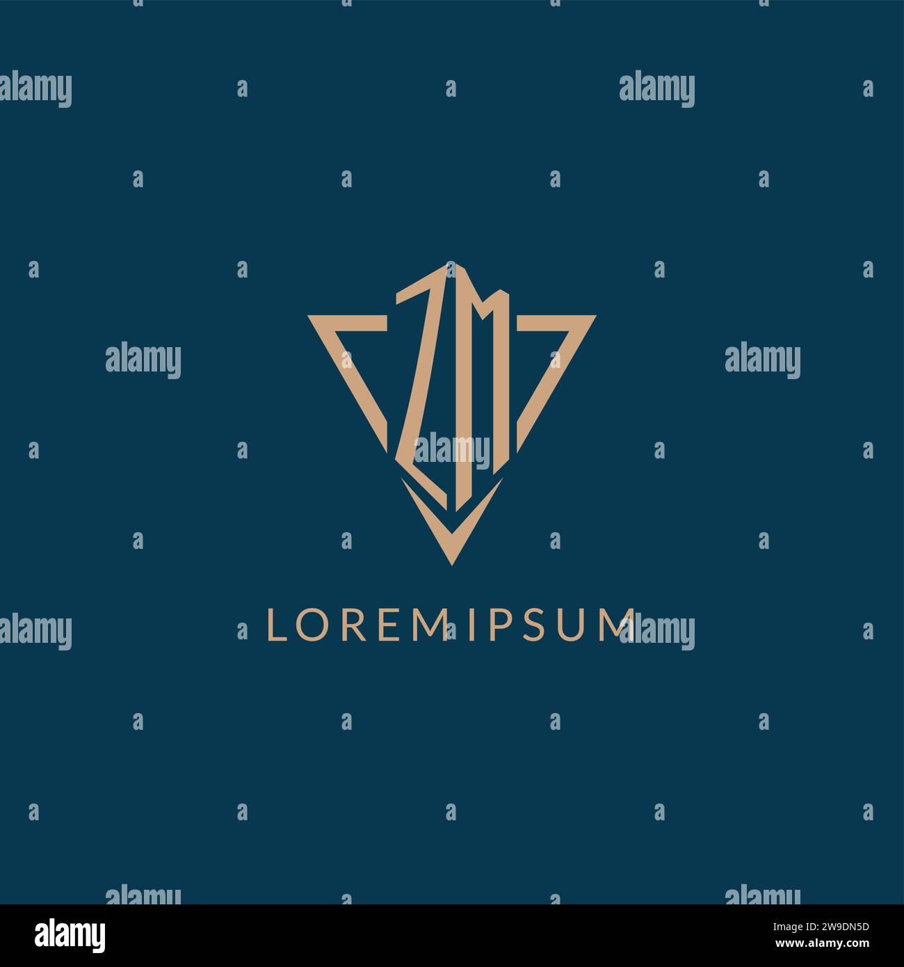 ZM logo initials triangle shape style, creative logo design vector ...