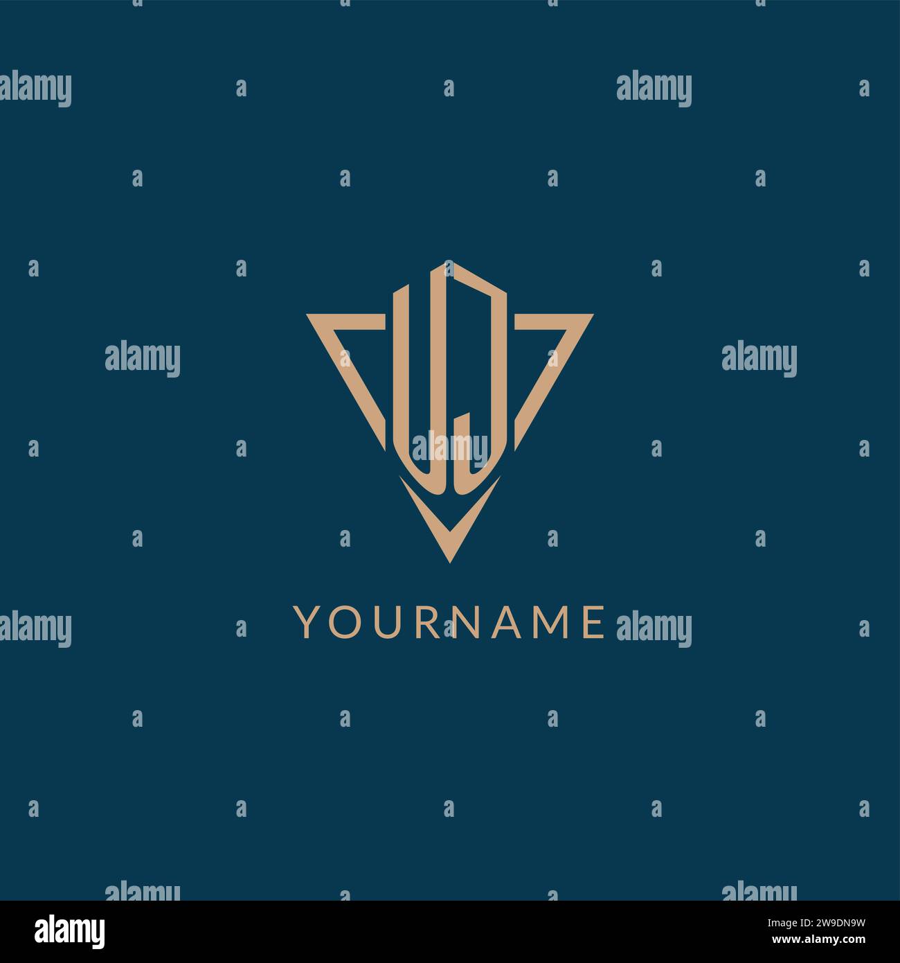 UJ logo initials triangle shape style, creative logo design vector ...