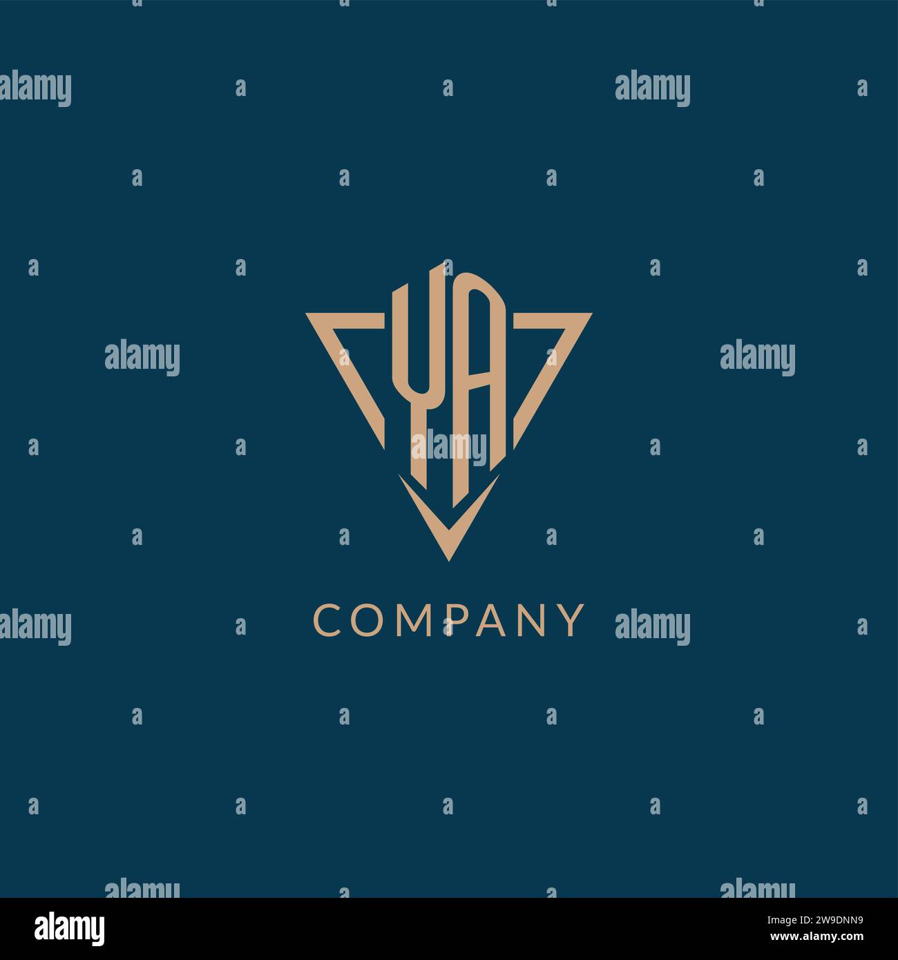 YA logo initials triangle shape style, creative logo design vector ...