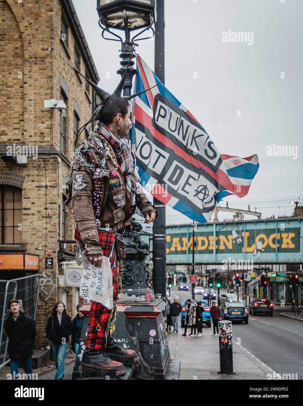 The most famous punk in Camden stands on the Lockside Bridge Stock ...