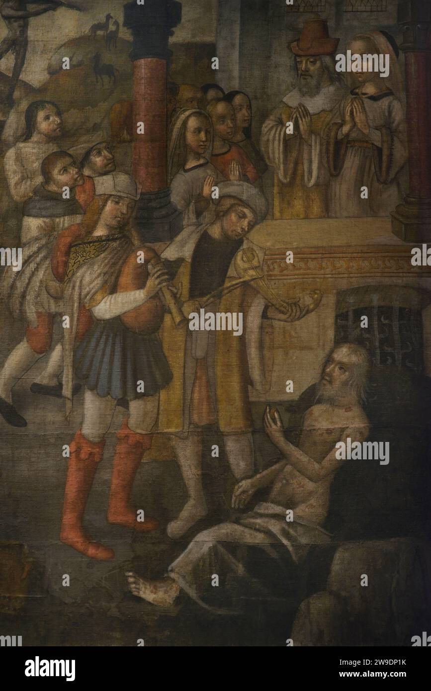 Flemish painter, early 16th century. Job's Suffering. Tempera on canvas ...