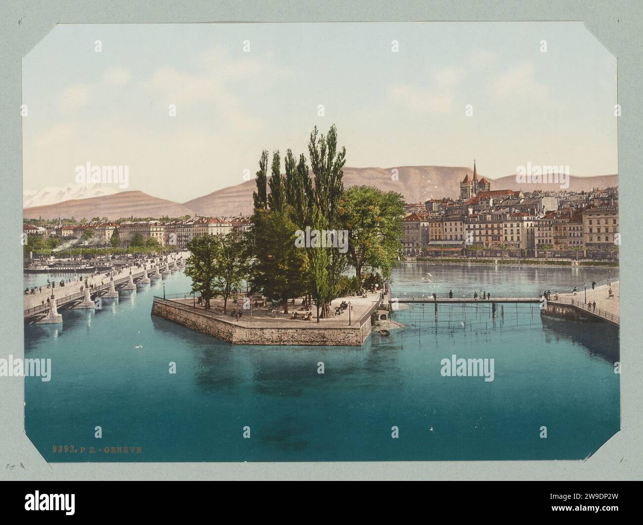 Île Rousseau Te Geneva, Anonymous, 1889 - 1900 photomechanical print ...