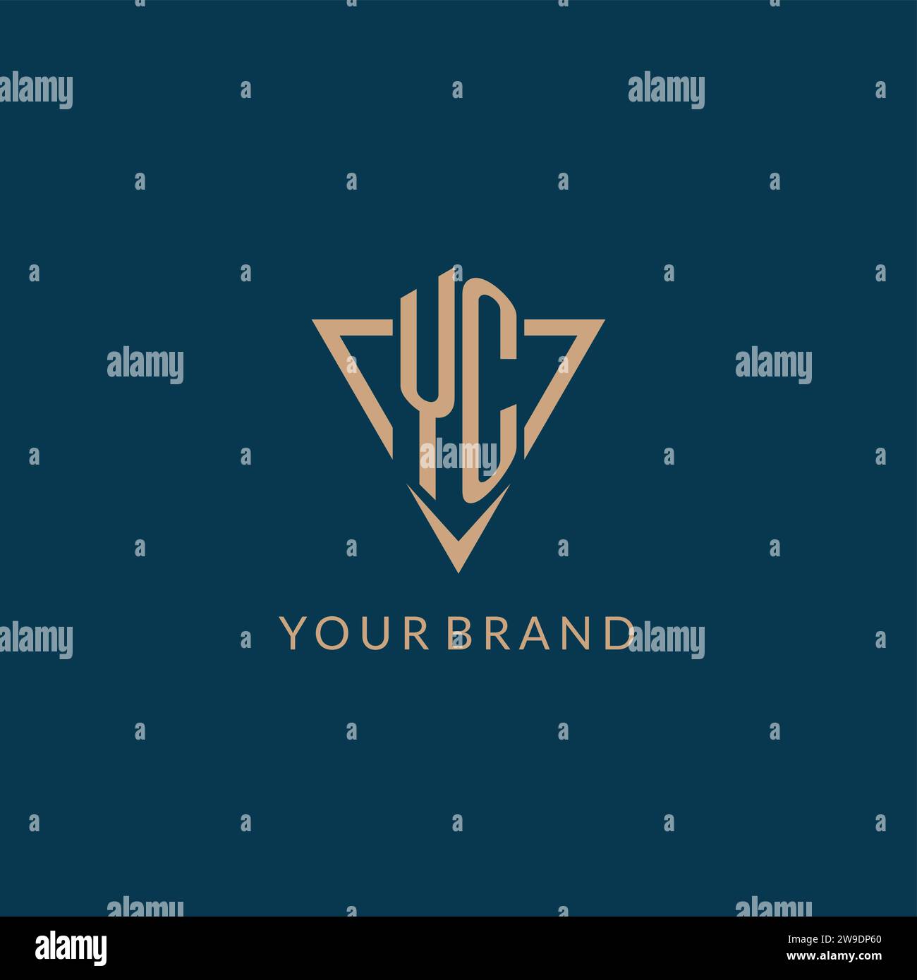 YC logo initials triangle shape style, creative logo design vector ...