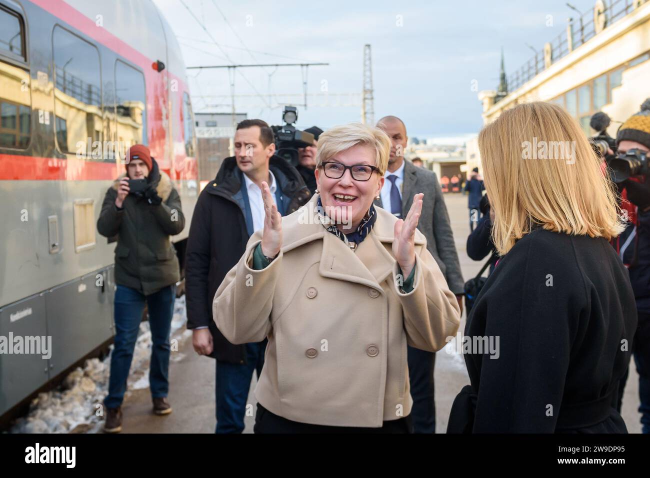 RIGA, Latvia. 27th Dec, 2023. Lithuanian Prime Minister Ingrida ...