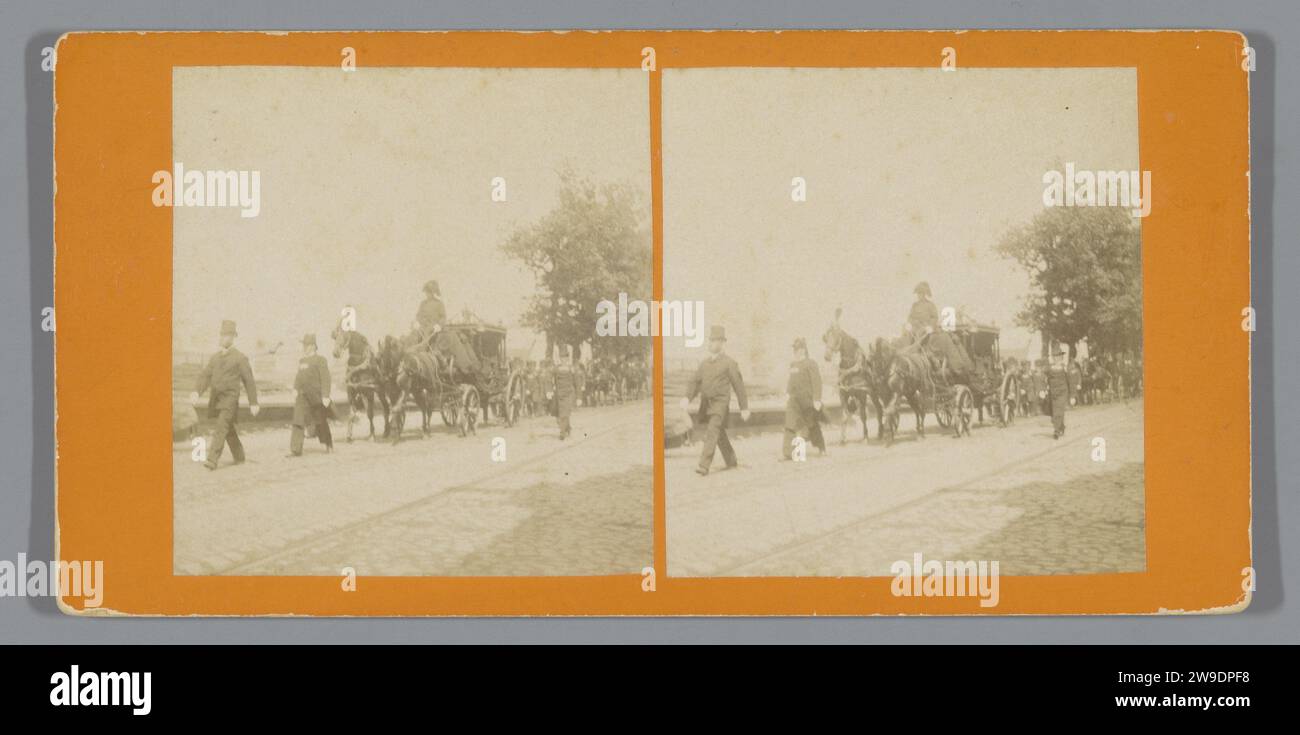 Funeral procession with a carriage drawn by horses, Amsterdam, 1897 ...