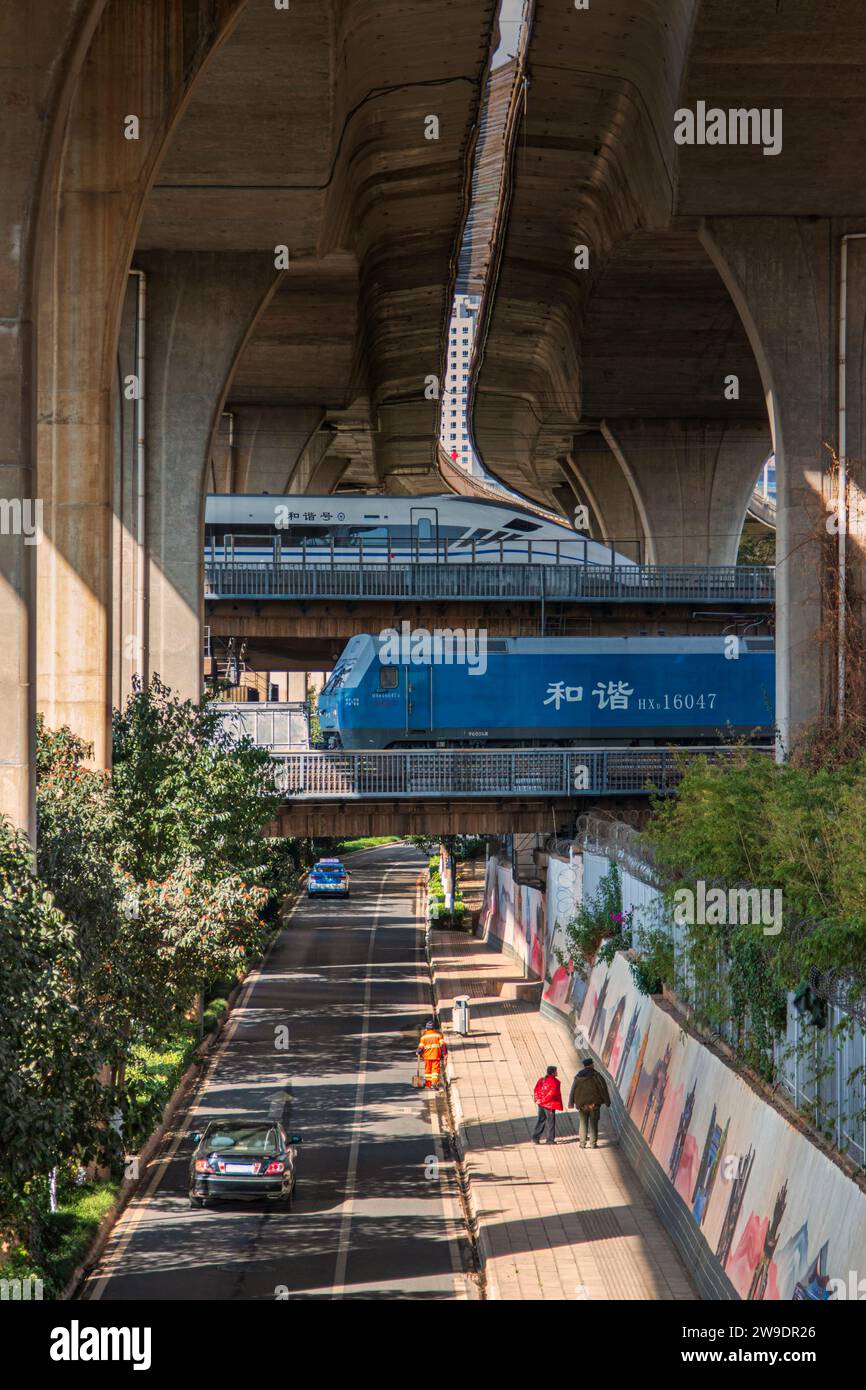Medium and high speed trains China Asia Stock Photo - Alamy