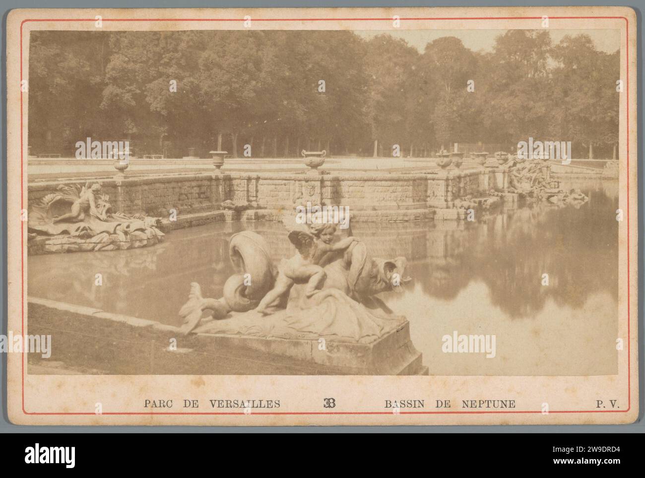 Bassin van Neptunus in the park of Versailles, EB, 1870 - 1890 cabinet ...