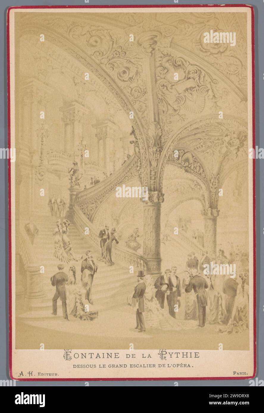 Photo production of a drawing, representing the interior of the Opéra ...