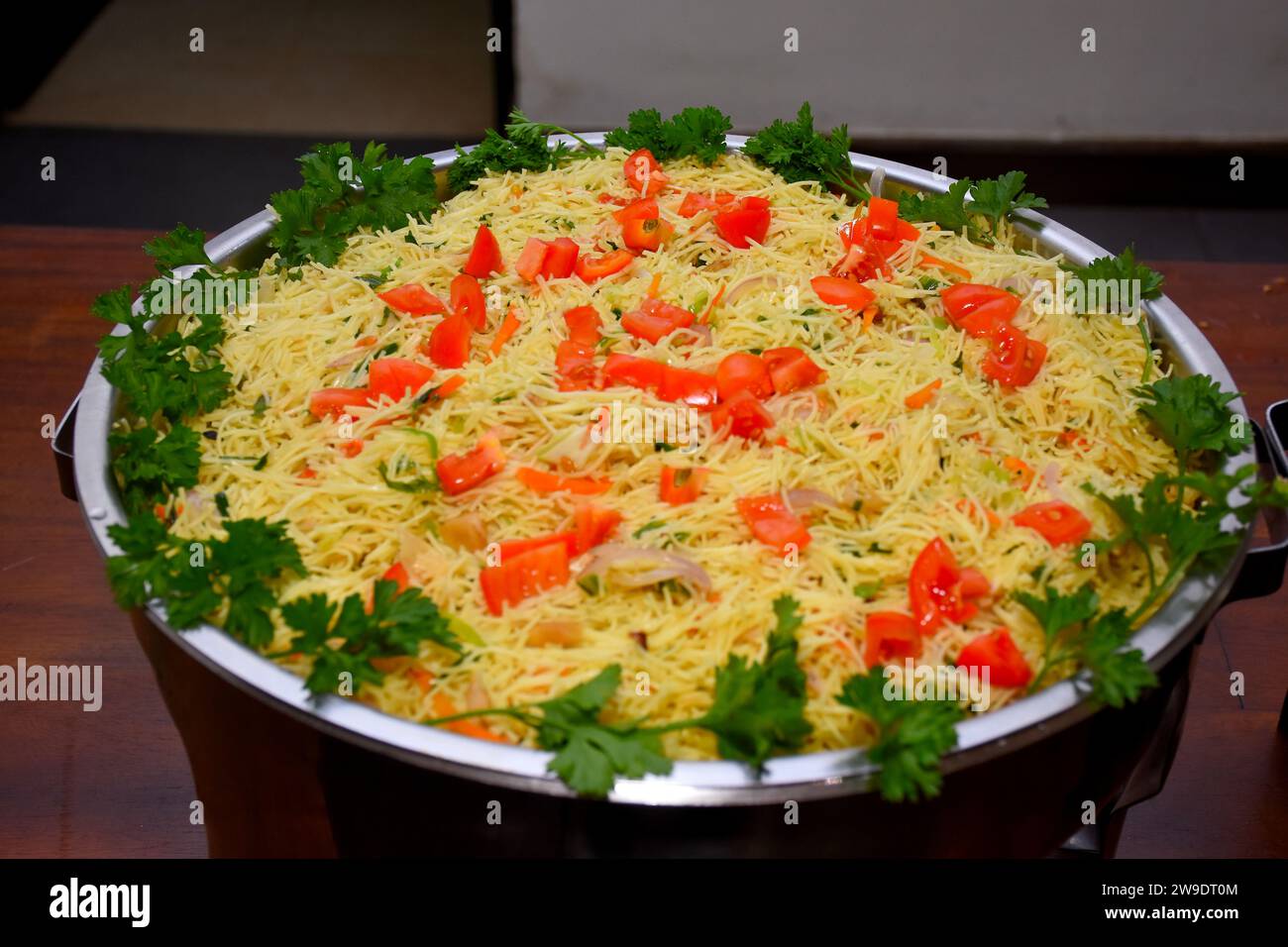 Sri Lankan delicious spicy noodles with egg,carrots, leeks and bell ...