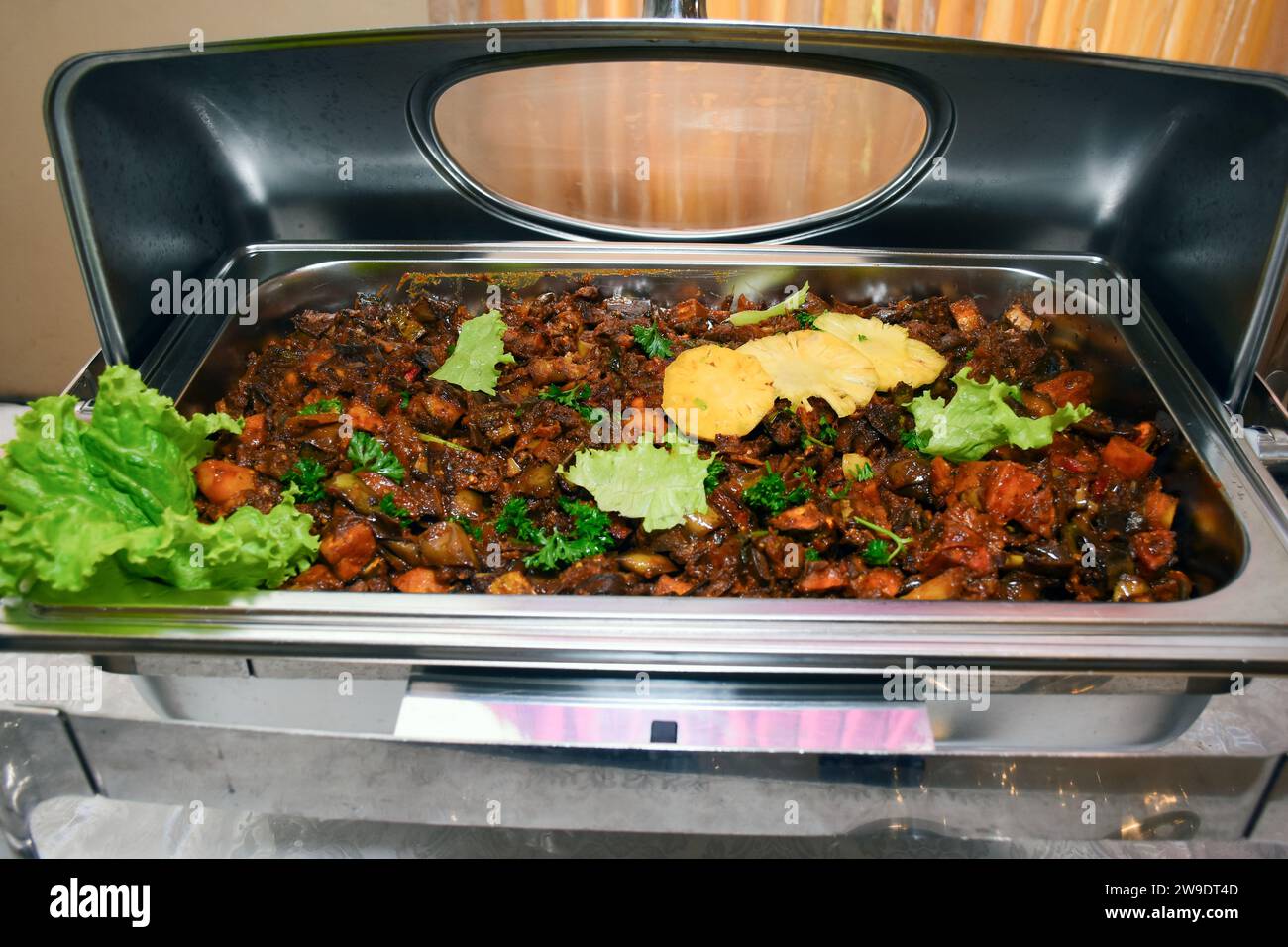 Fried spicy Brinjals with onion. Eggplant chutney batu moju South Asia ...