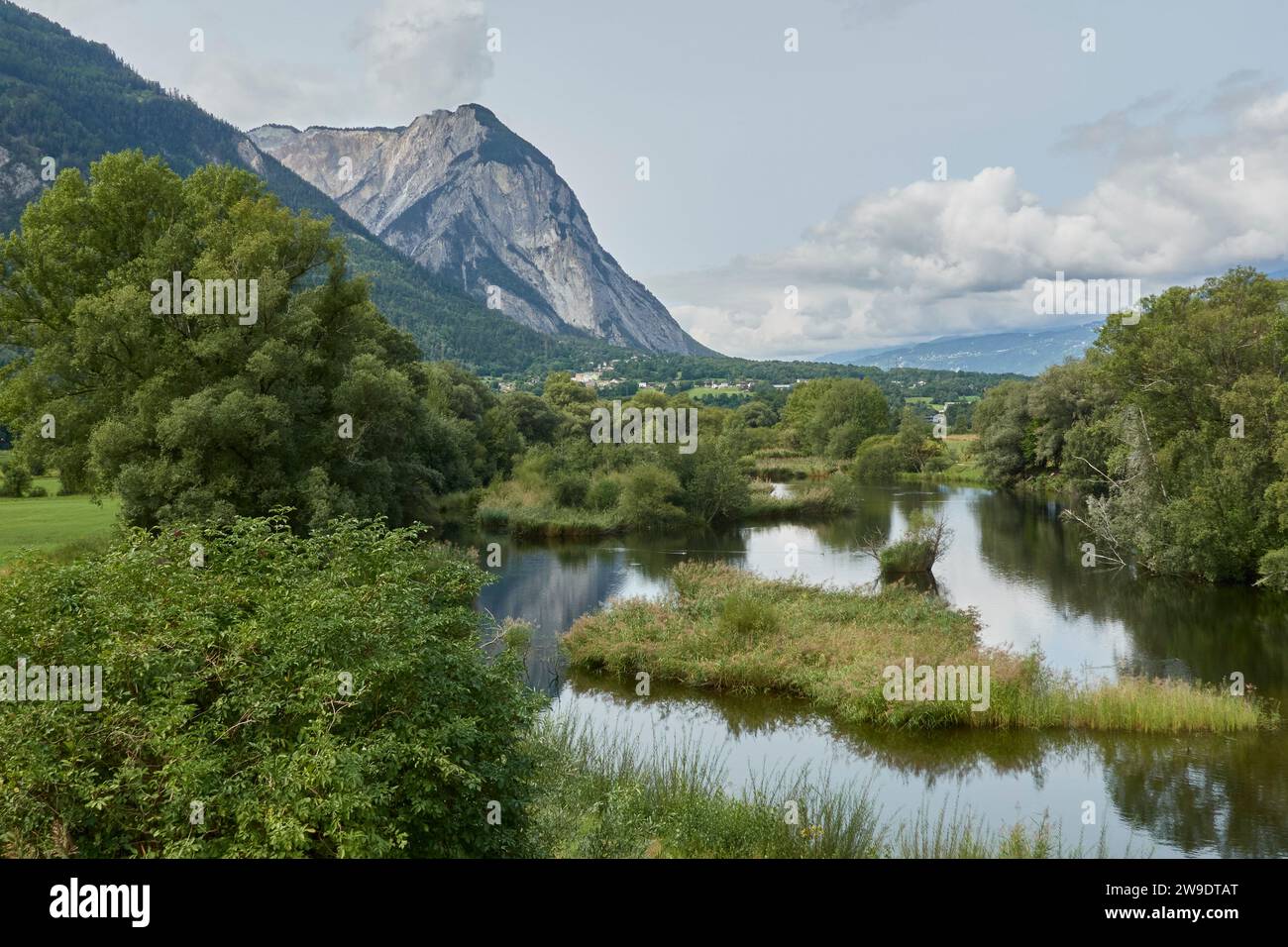 Pond Landscape In The Leukerfeld Nature Reserve With A View Towards ...