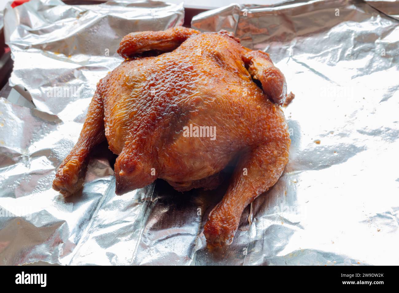 angle view fresh roasted chicken at horizontal composition Stock Photo ...
