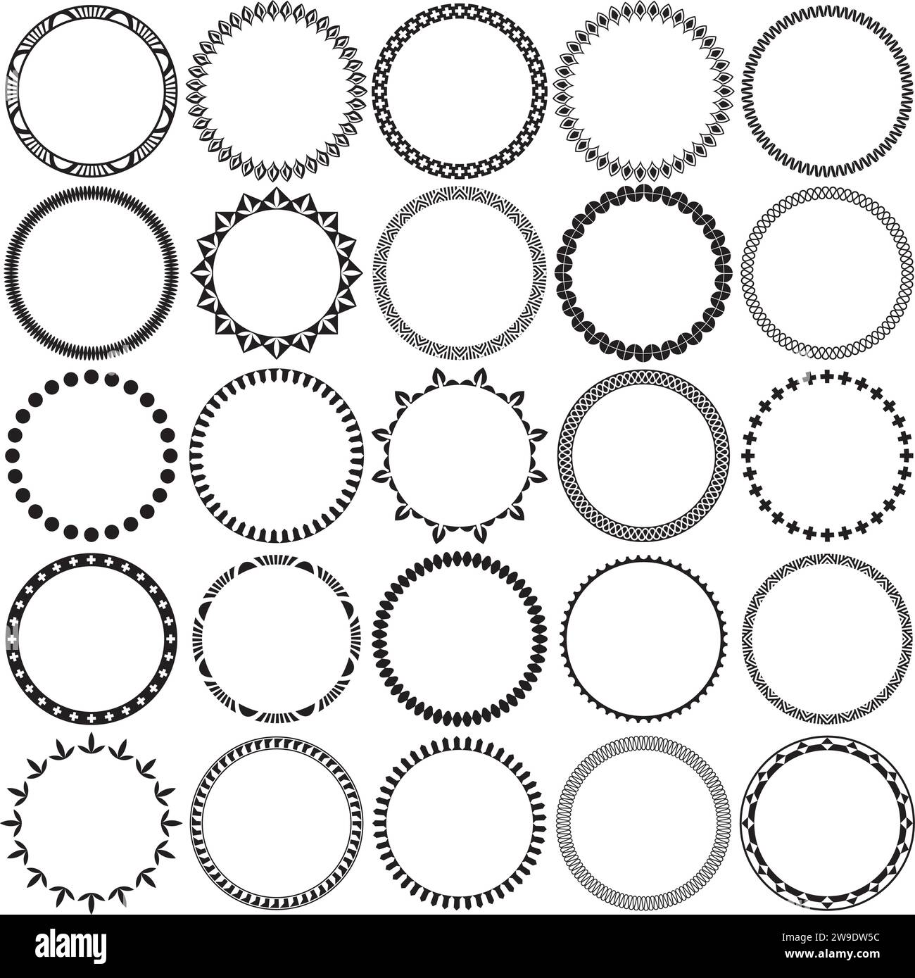Collection of Round Decorative Border Frames with Clear Background ...