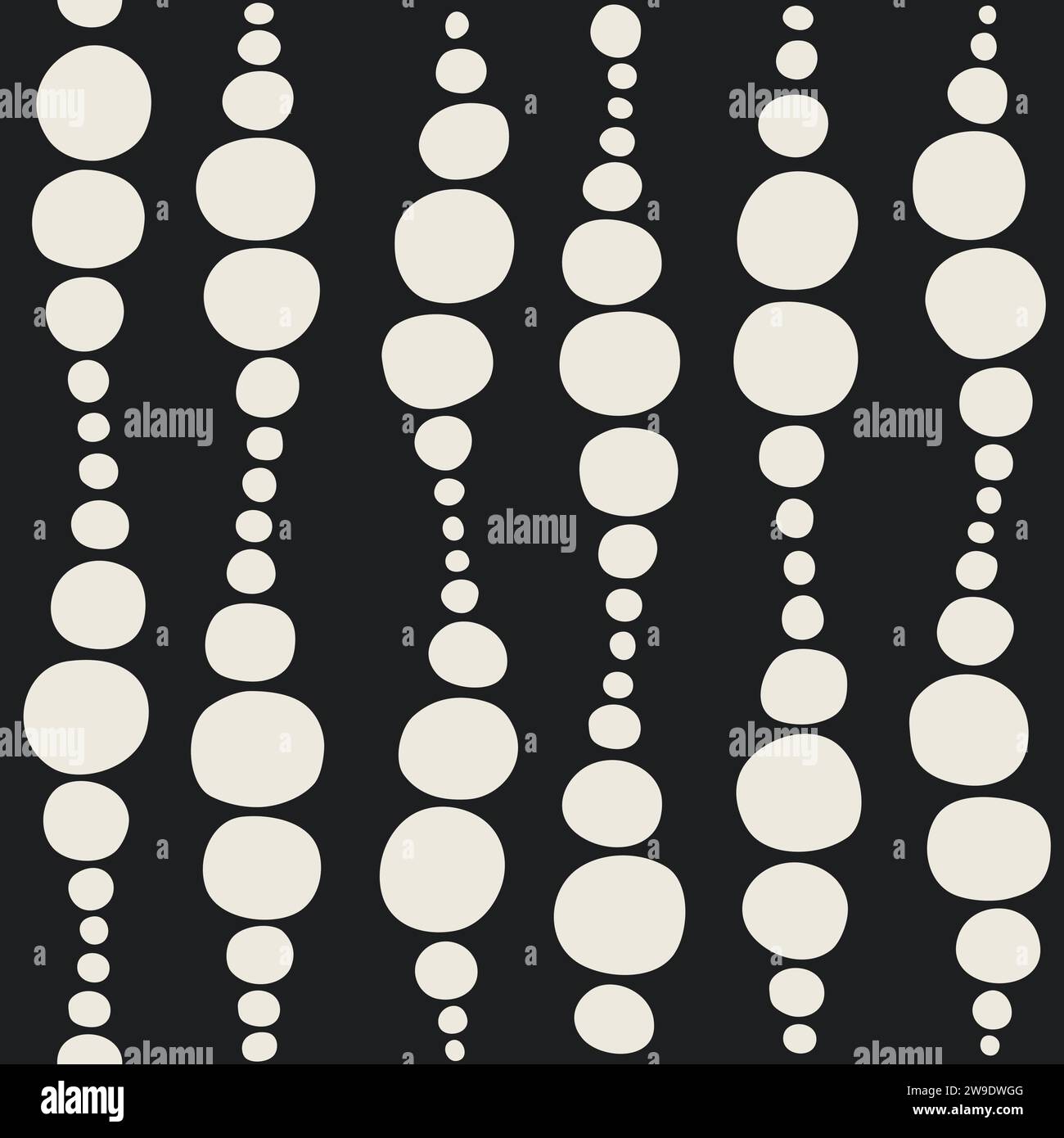Seamless geometric pattern. Waves and circles in black and white ...