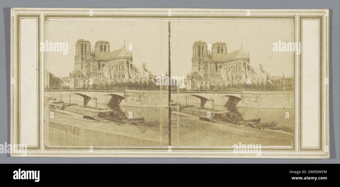 View of the Seine and the rear of Notre Dame in Paris, 1857 - 1863 ...