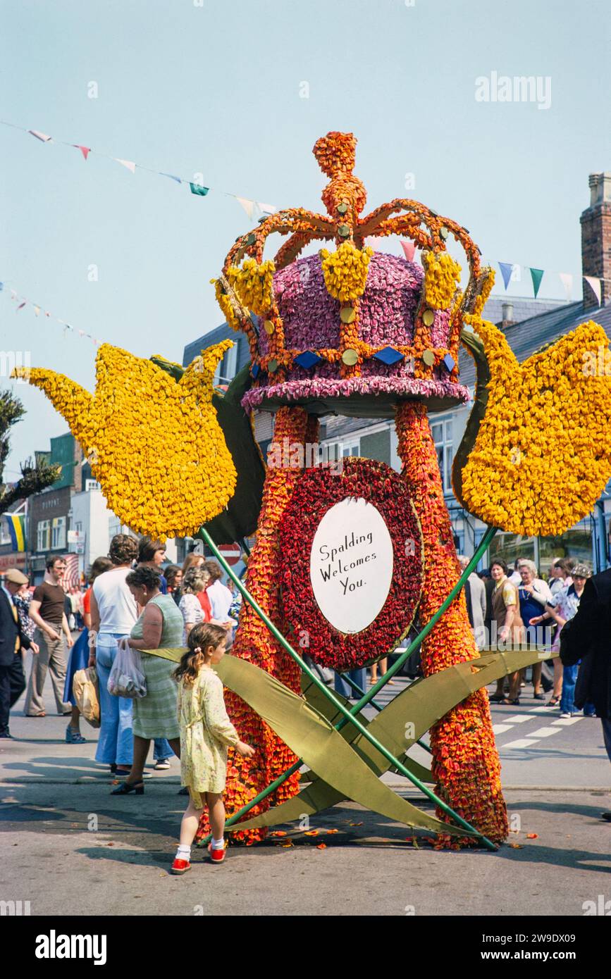Spalding flower parade, Spalding, Lincolnshire, England, UK May 1976 ...