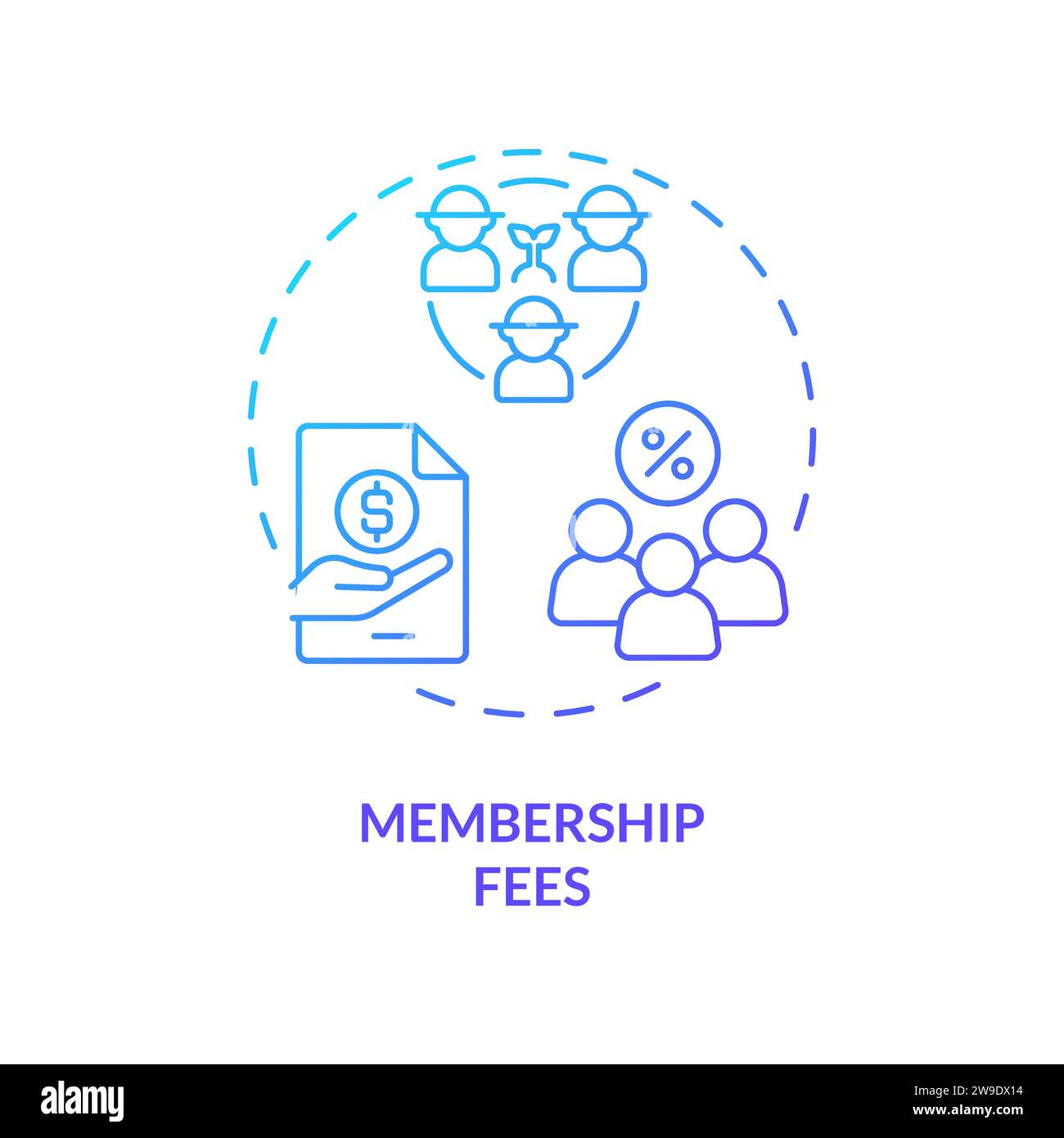 Thin line creative gradient membership fees icon concept Stock Vector Image & Art - Alamy
