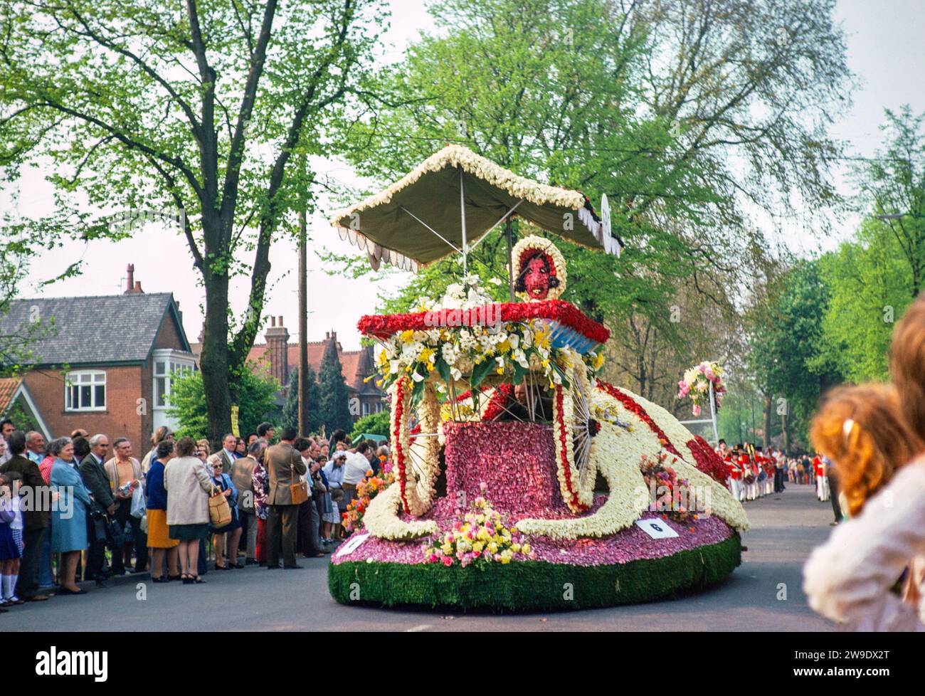 Spalding flower parade, Spalding, Lincolnshire, England, UK May 1976 ...
