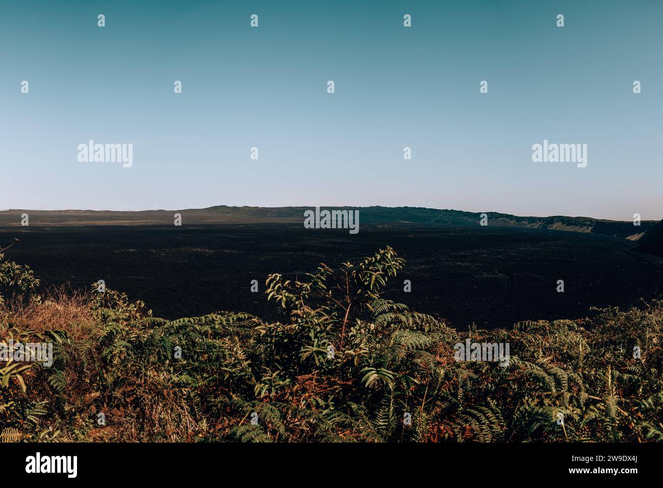 Expansive view of the volcanic landscape from Volcano Chico, Isla ...