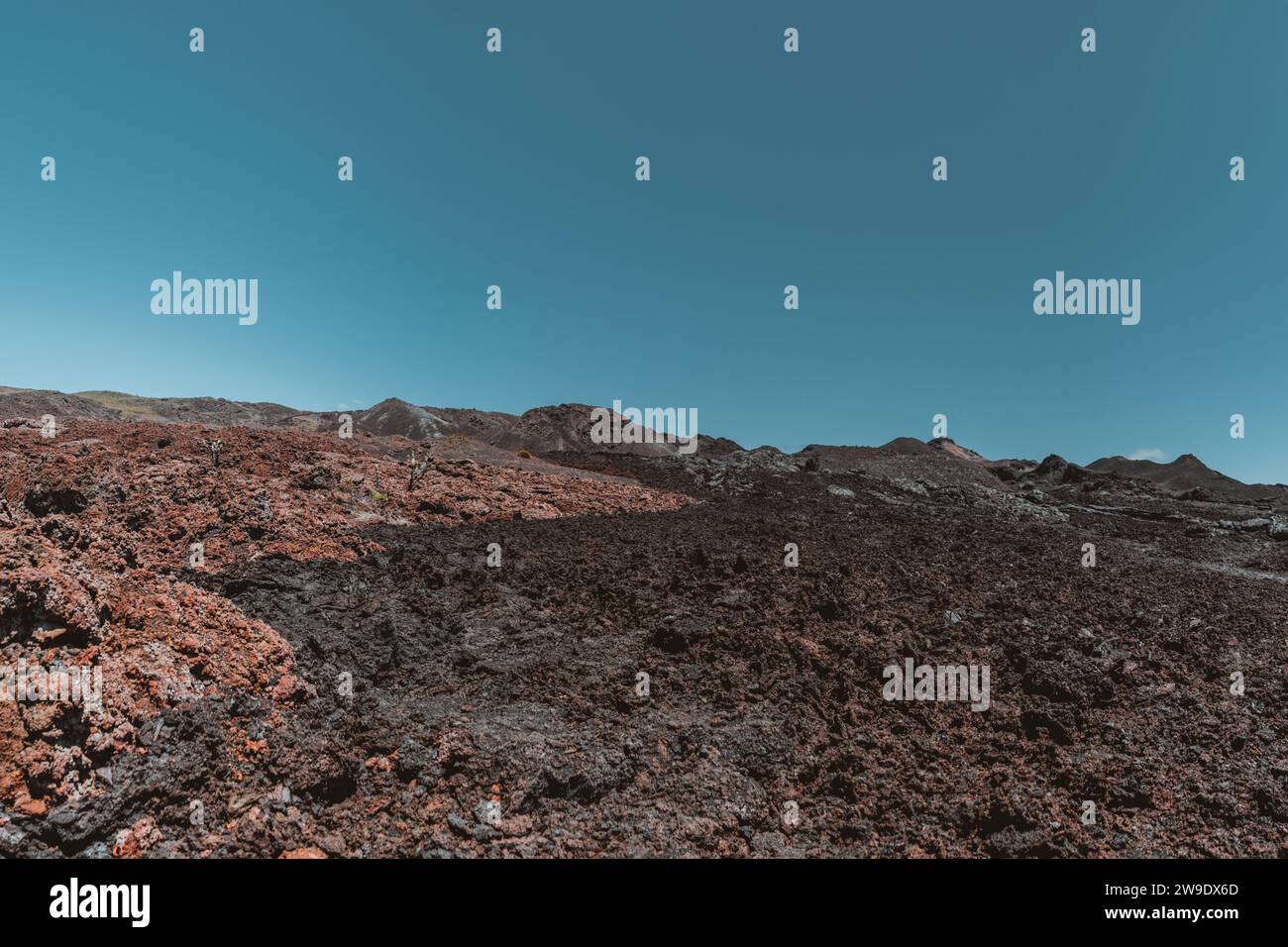 Volcanic landscape on Volcano Chico, Isla Isabela in the Galapagos ...