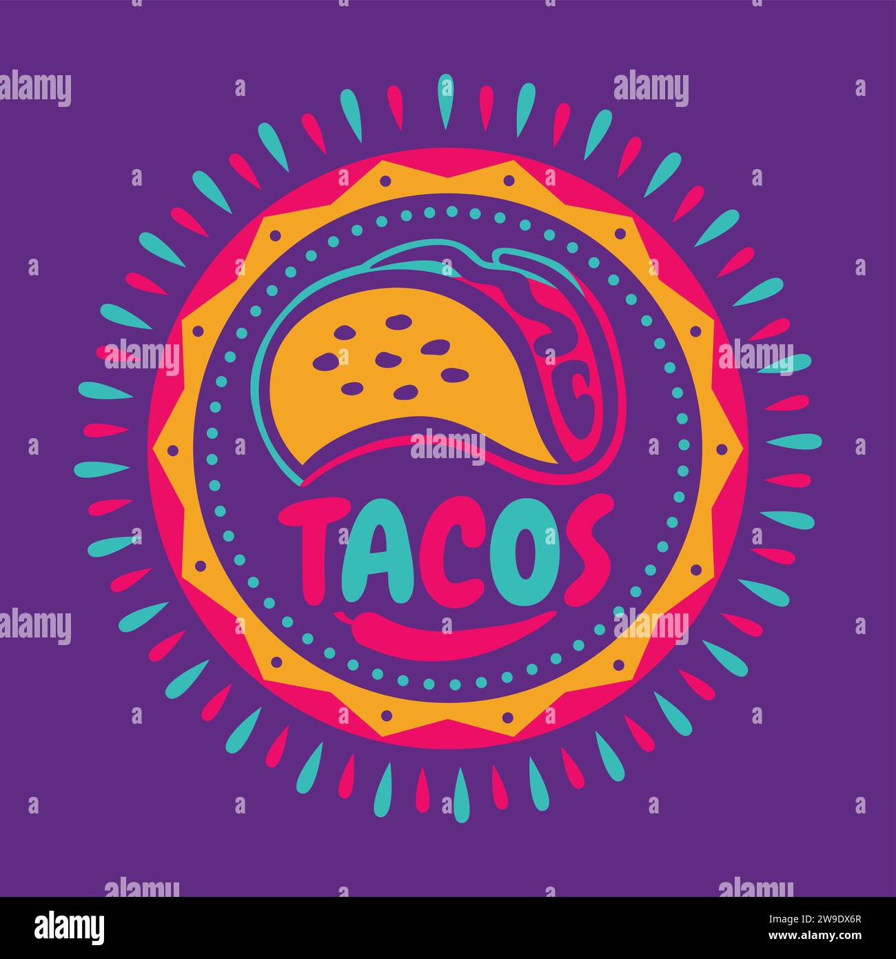 Taco Logo Design. Taco Logo Vibrant Color Design Stock Vector Image ...
