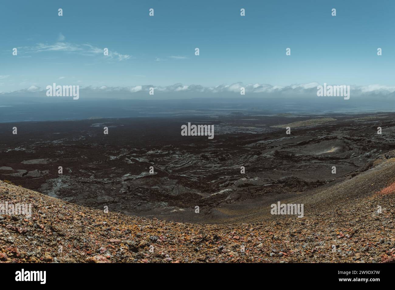 Volcanic landscape on Volcano Chico, Isla Isabela in the Galapagos ...
