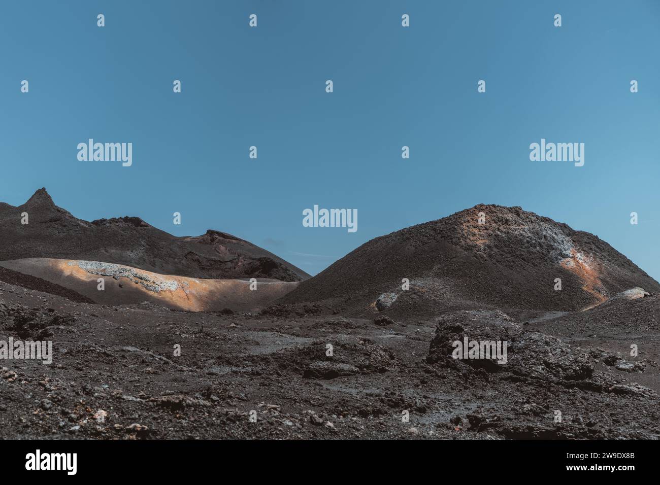 Volcanic landscape on Volcano Chico, Isla Isabela in the Galapagos ...