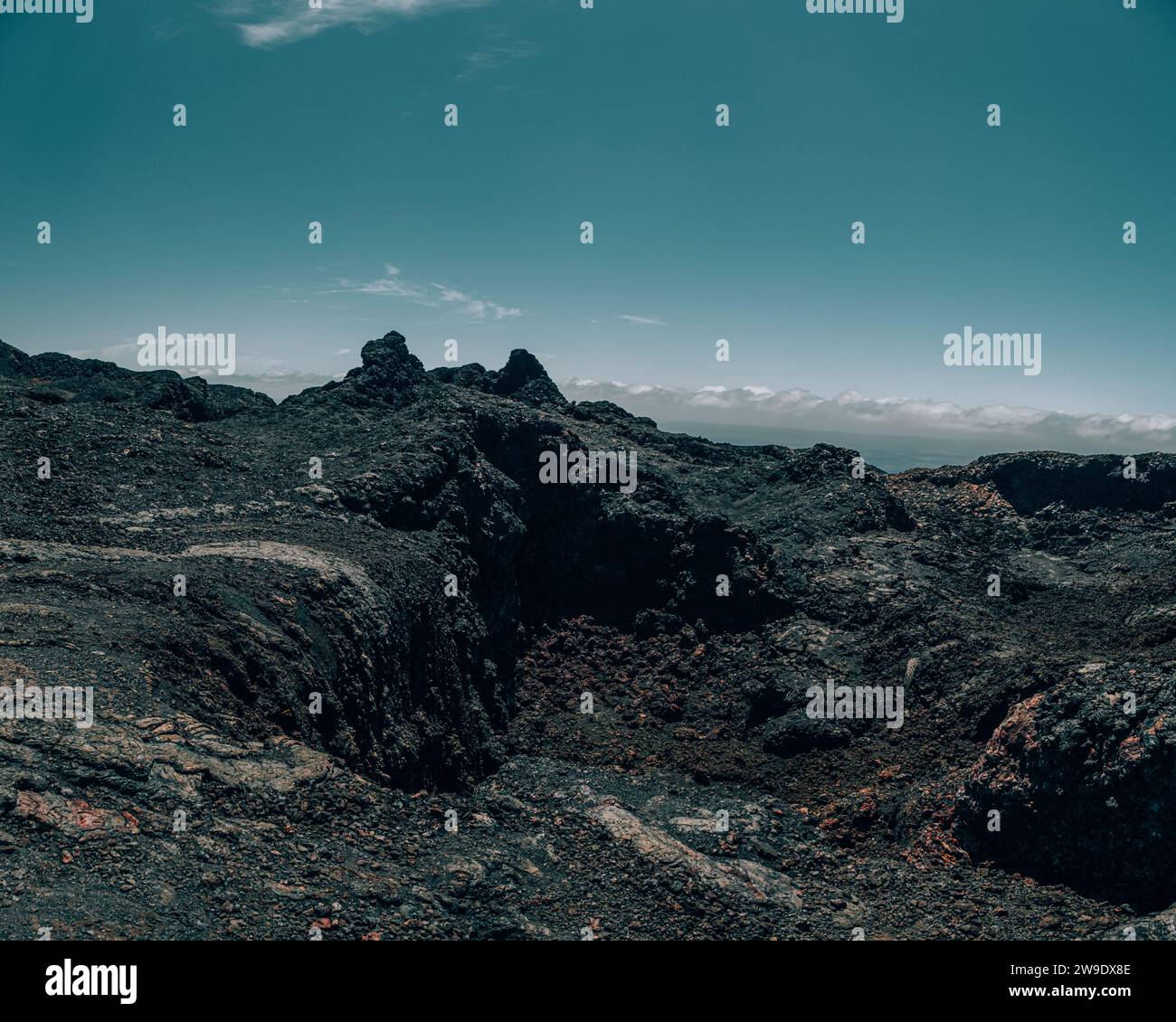 Volcanic landscape on Volcano Chico, Isla Isabela in the Galapagos ...