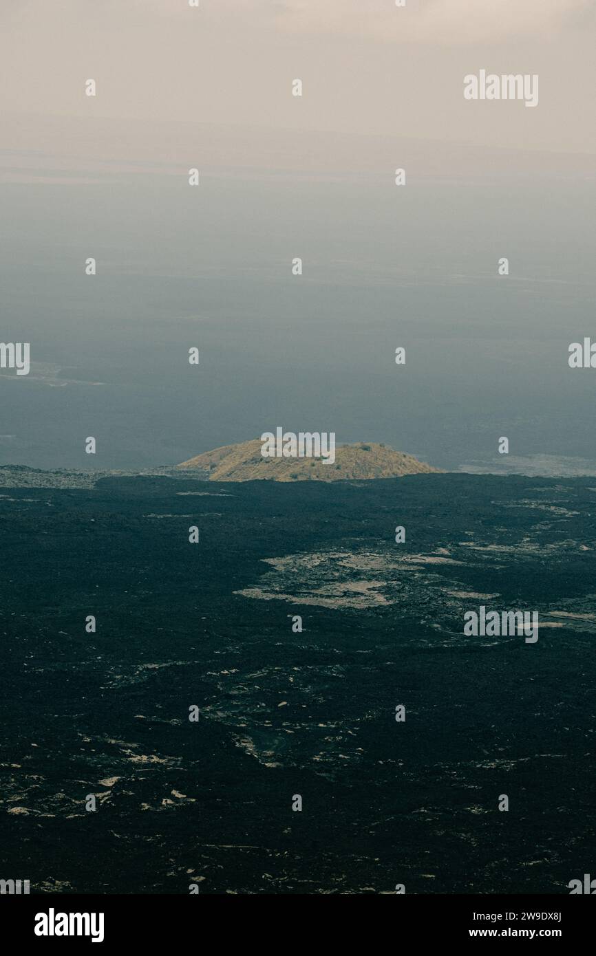 View from the summit of Volcano Chico on Isla Isabela in the Galapagos ...