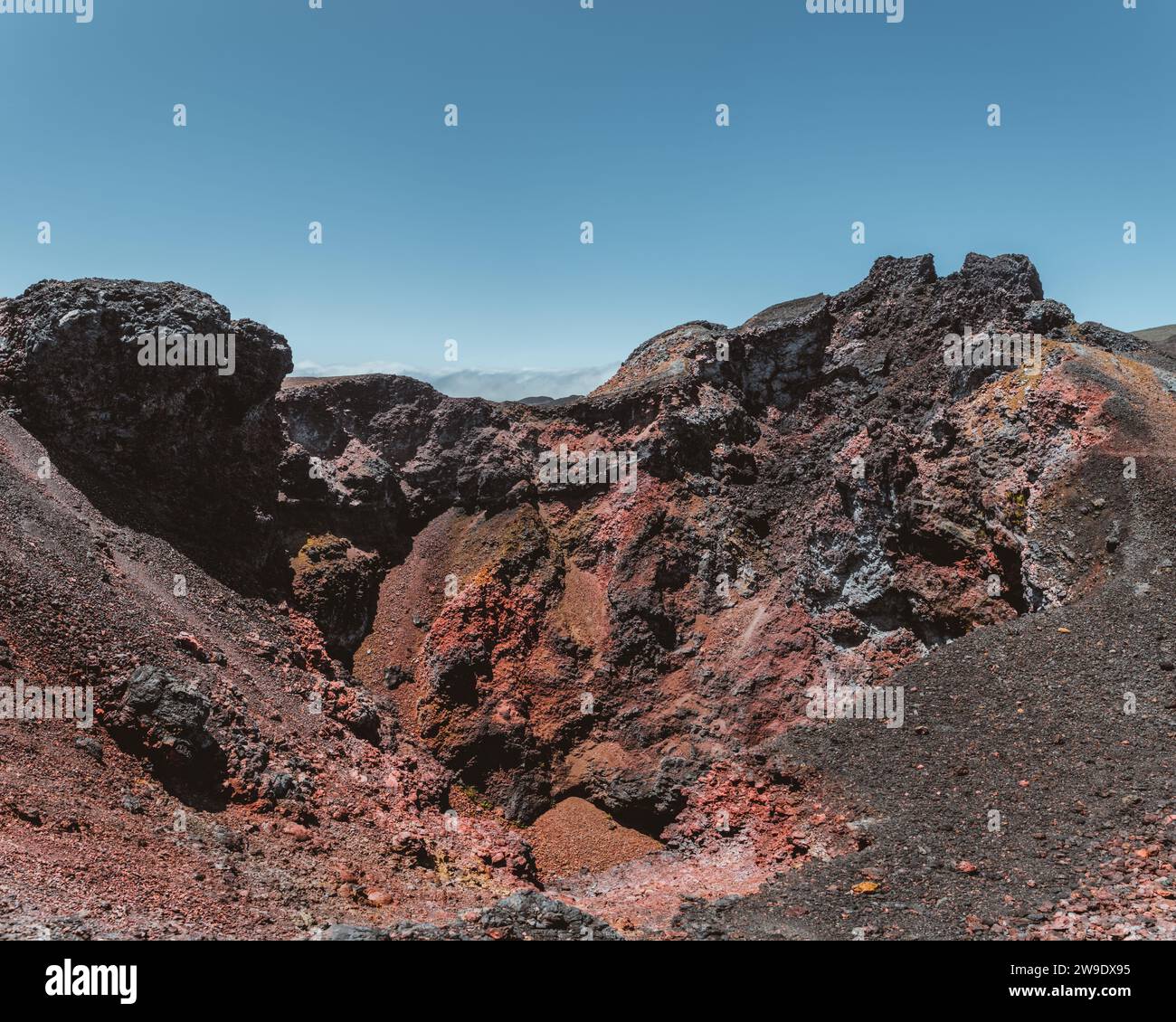 Volcanic landscape on Volcano Chico, Isla Isabela in the Galapagos ...